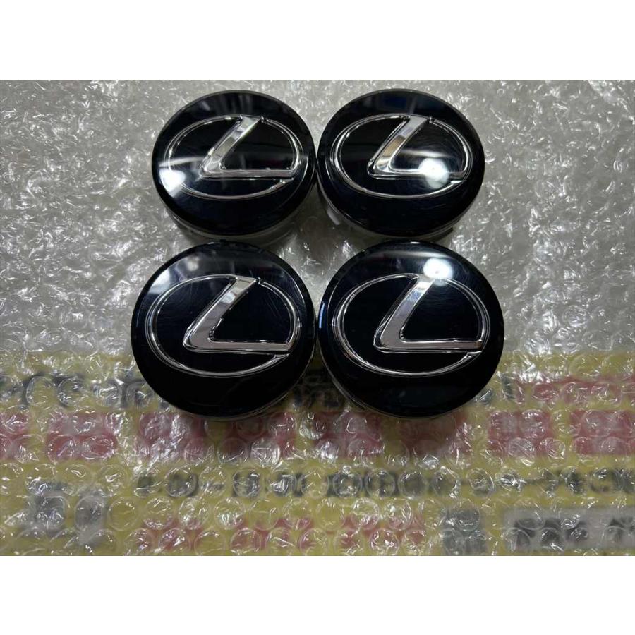 レクサス 4枚 本物 LEXUS LS600 Fスポ 純正センターキャプ 19インチ使用 ブラック 系 直径／ツメ径：62.4 / 62 ...
