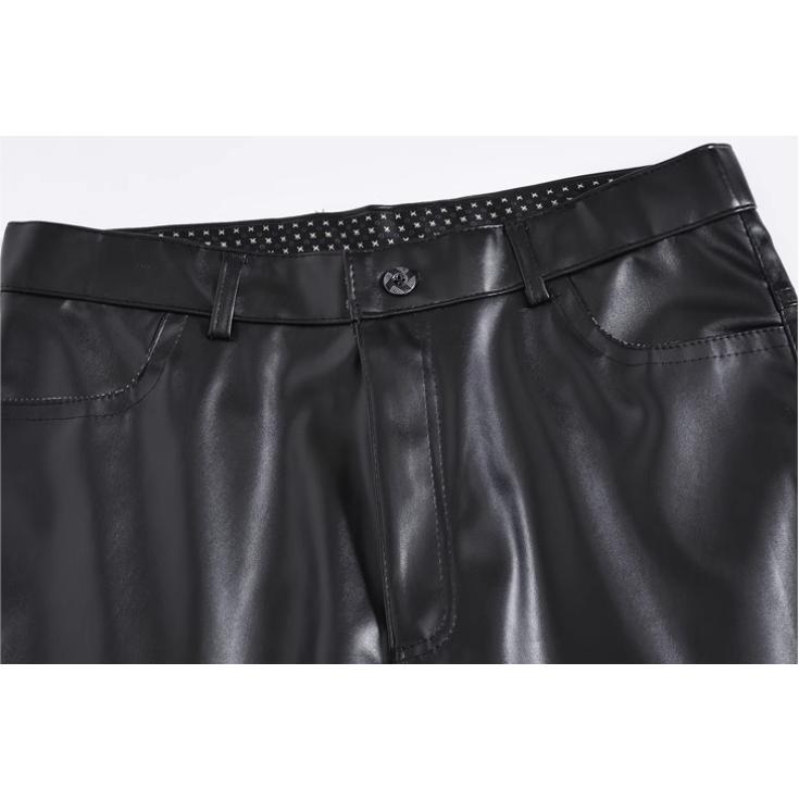 レザーパンツ メンズ 男性用 フェイクレザーパンツ ロングパンツ レザーパンツ メンズ 男性用 フェイクレザーパンツ ロングパンツ