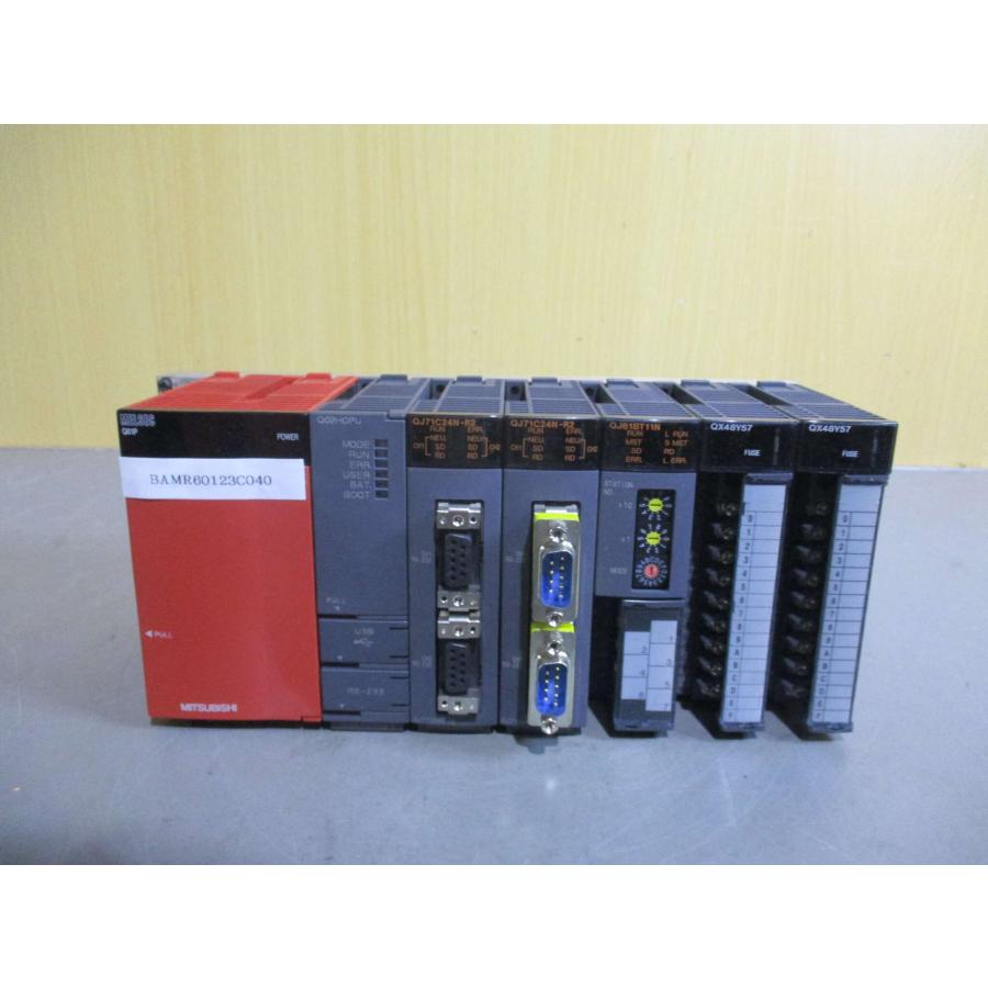 中古 MITSUBISHI UNIT Q35B/QX48Y57*2/QJ61BT11N/QJ71C24N-R2*2/Q02HCPU/Q61P (BAMR60123C040 ...