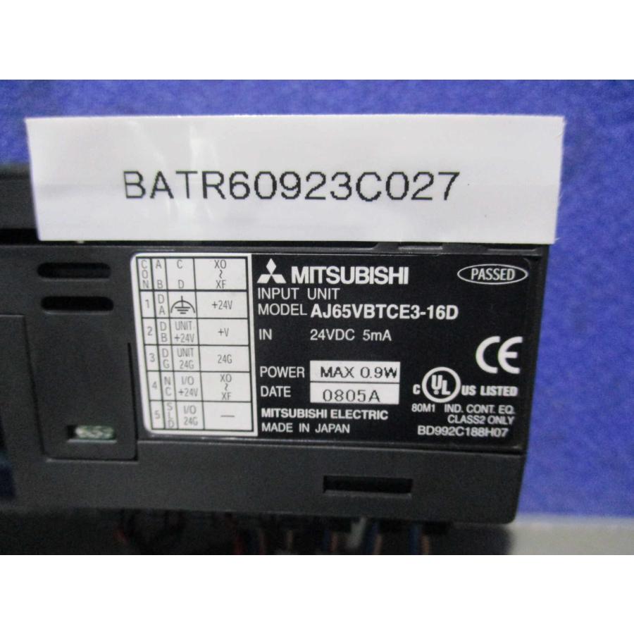 中古 MITSUBISHI INPUT UNIT AJ65VBTCE3-16D 入力ユニット24VDC 5MA 2個 (BATR60923C027) : growdetrading Yahoo ...