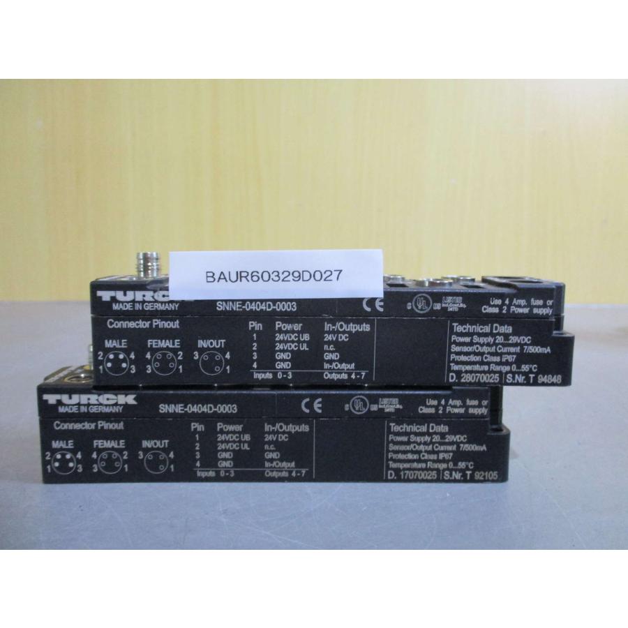 中古 TURCK EXTENSION MODULE PINOUT SNNE-0404D-0003 2個 (BAUR60329D027 ...