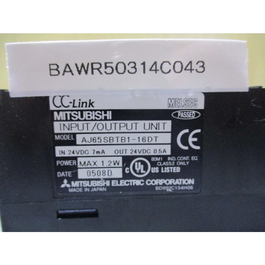 中古 MITSUBISHI CC-LINK INPUT/OUTPUT UNIT AJ65SBTB1-16DT(BAWR50314C043 ...