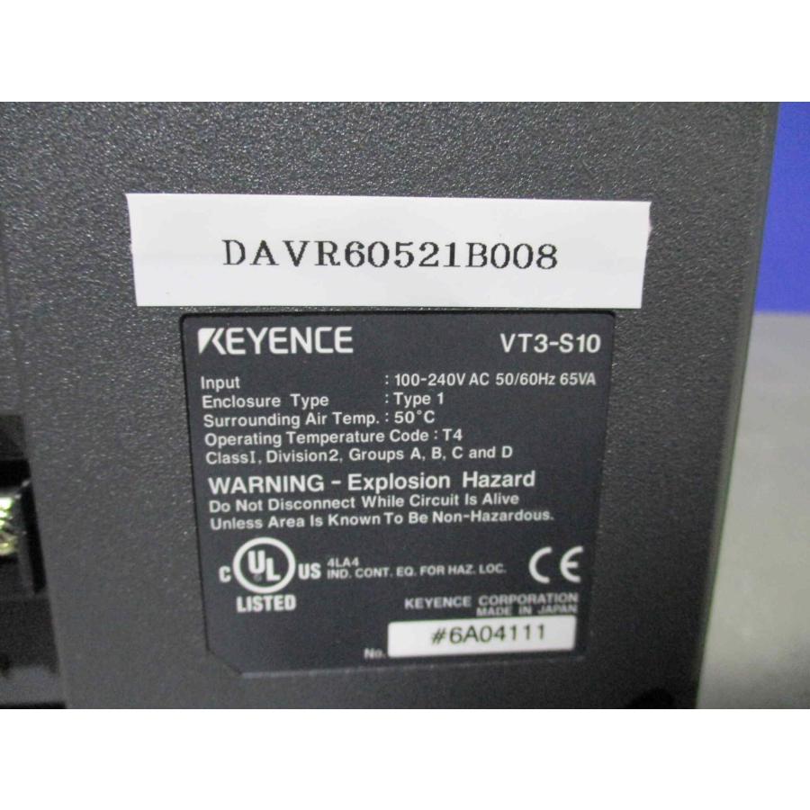 中古 KEYENCE VT3-S10 タッチパネルディスプレイ VT3 シリーズ 10型 SVGA TFTカラー タッチパネル＜通電OK> (DAVR60521B008 ...