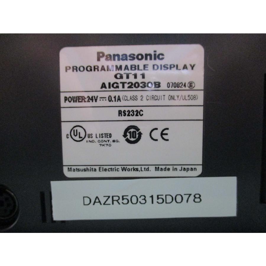 中古 PANASONIC PROGRAMMABLE DISPLAY GT11 AIGT2030H 通電OK(DAZR50315D078 ...