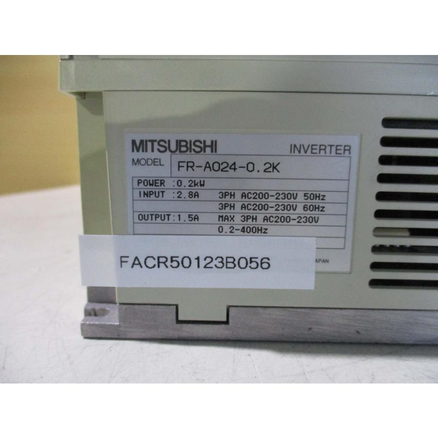 中古 MITSUBISHI インバータ FR-A024-0.2K 0.2kw 5.2A/3A(FACR50123B056 ...
