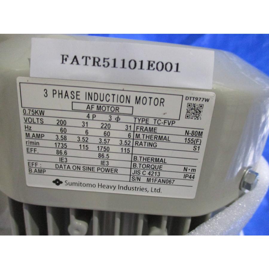 新古 SUMITOMO 3 PHASE INDUCTION MOTOR TC-FVP 0.75KW ＜送料別＞ (FATR51101E001) : growdetrading Yahoo ...