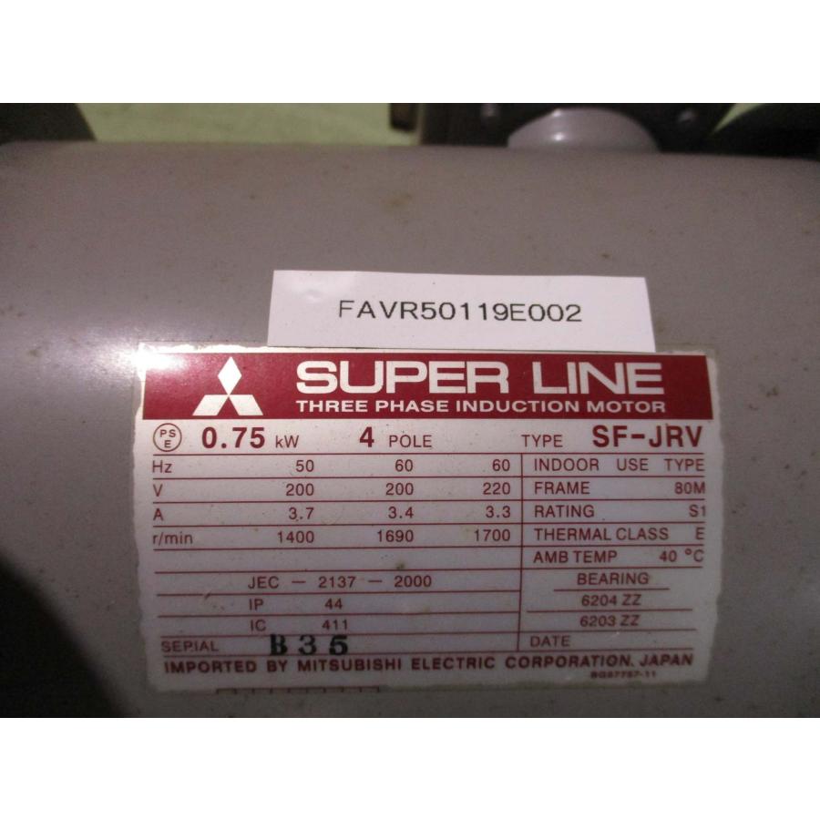中古 MITSUBISHI SUPER LINE SF-JRV モーター4P 0.75KW/Orion KD751-380 Dry Pump(FAVR50119E002 ...