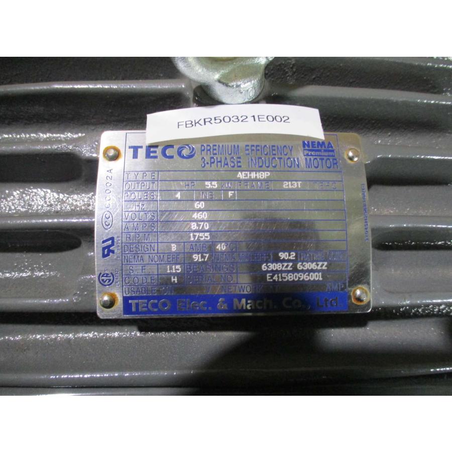 中古 TEC 3-PHASE INDUCTION MOTOR AEHH8P 5.5KW ＜送料別＞(FBKR50321E002 ...