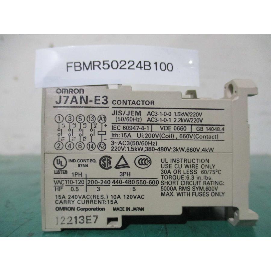 中古OMRON CONTACTOR J7AN-E3 24VDC 3SET(FBMR50224B100) :FBMR50224B100:growdetrading Yahoo!ショップ - 通販 ...