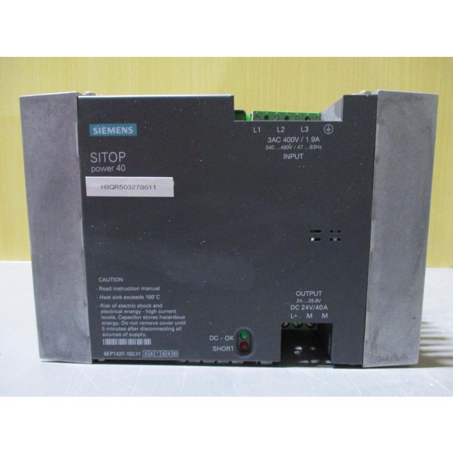 中古 Siemens Sitop Power 40 6EP1437-1SL11 230/400V 1.9A 50/60HZ(HBQR50327B011) : growdetrading ...