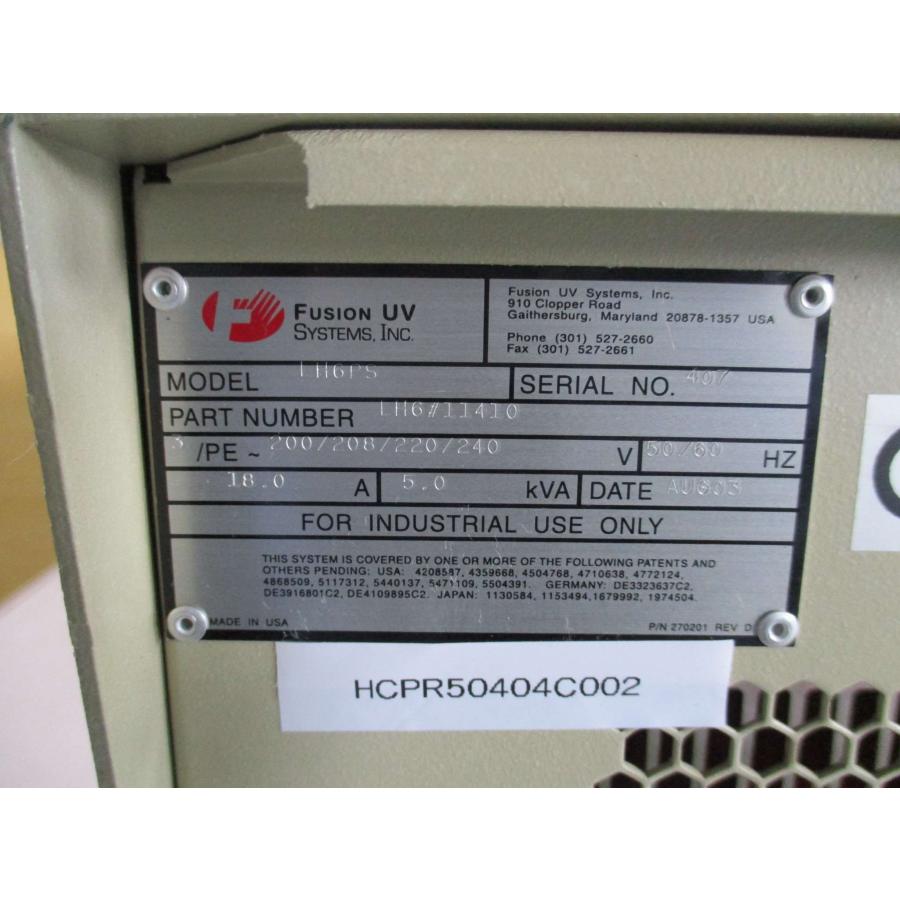 中古 Fusion UV LH6PS Power Supply 50/60HZ 5.0 KVA 18A(HCPR50404C002) : hcpr50404c002 ...