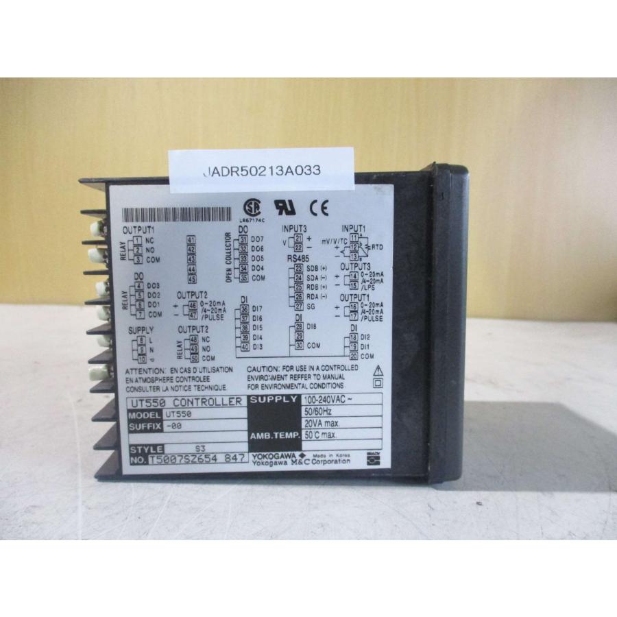 中古 YOKOGAWA CONTROLLER UT550 デジタル指示調節計 100-240VAC(JADR50213A033 ...