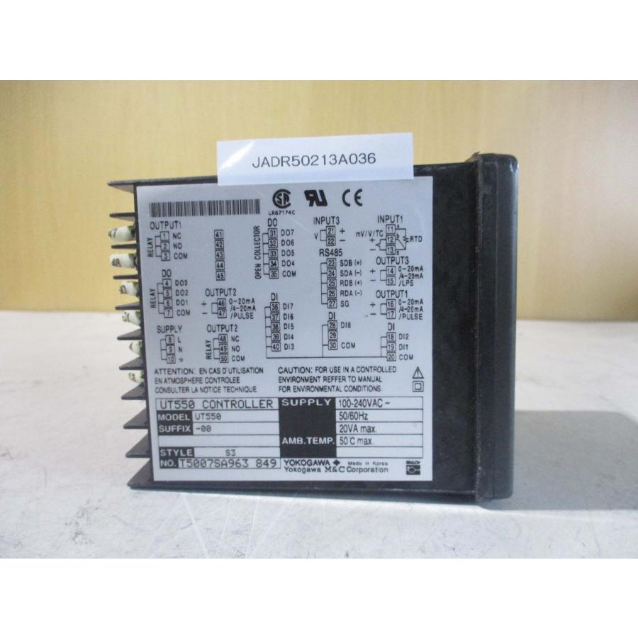 中古 YOKOGAWA CONTROLLER UT550 デジタル指示調節計 100-240VAC(JADR50213A036 ...