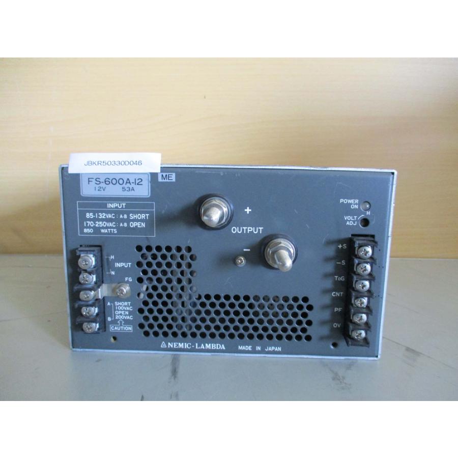 中古 NEMIC LAMBDA POWER SUPPLY FS-600A-12 12V 53A(JBKR50330D046) : growdetrading Yahoo!ショップ - 通販 ...