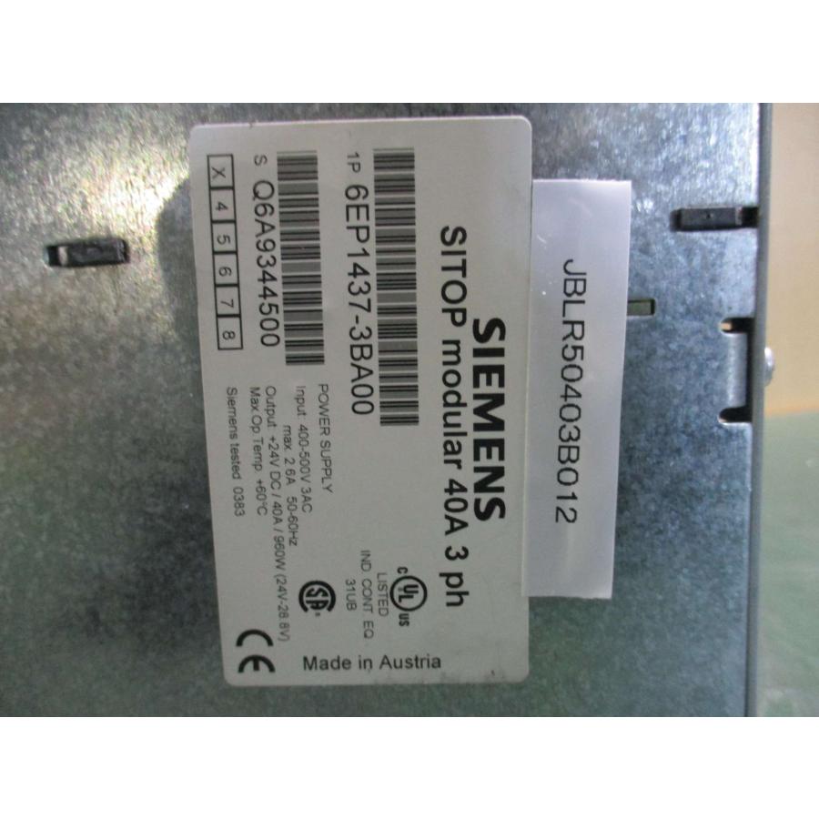 中古 SIEMENS SITOP MODULAR 40A 3PH 6EP1437-3BA00(JBLR50403B012 ...