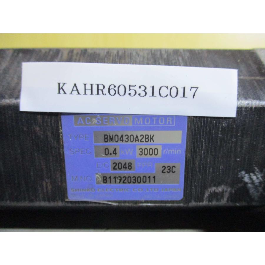 中古 SHINKO ELECTRIC BM0430A2BK AC SERVO MOTOR 0.4KW 3000R/MIN ...