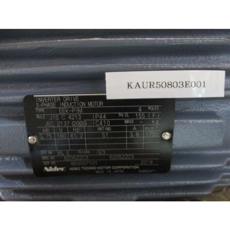 新古 NIDEC INVERTER DRIVE 3-PHASE INDUCTION MOTOR EEK-PIM 0.75KW ＜送料別 ...