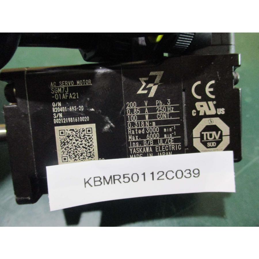 中古 YASKAWA SGM7J-01AFA21 AC SERVO MOTOR 200V 100W 0.85A(KBMR50112C039 ...