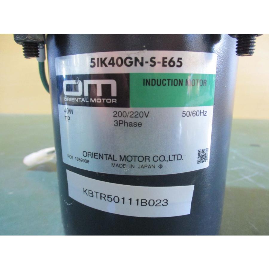 中古ORIENTAL MOTOR 5IK40GN-S-E65 / 5GN180K 200/220V 40W 3PHASE ...
