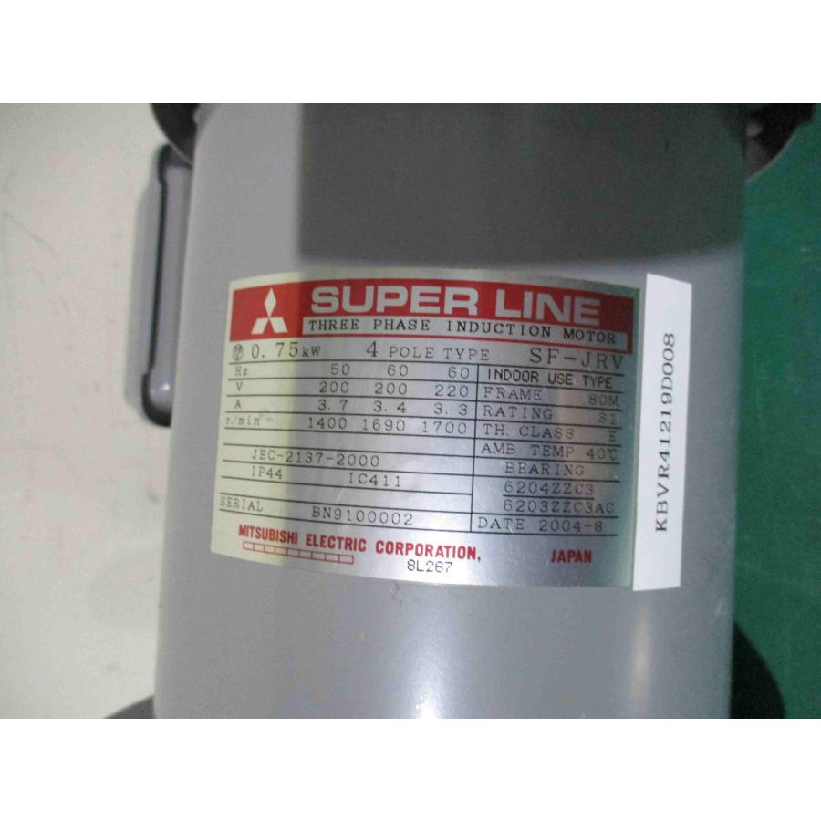 中古MITSUBISHI SUPER LINE SF-JRV モーター4P 0.75KW(KBVR41219D008) : growdetrading Yahoo!ショップ - 通販 ...