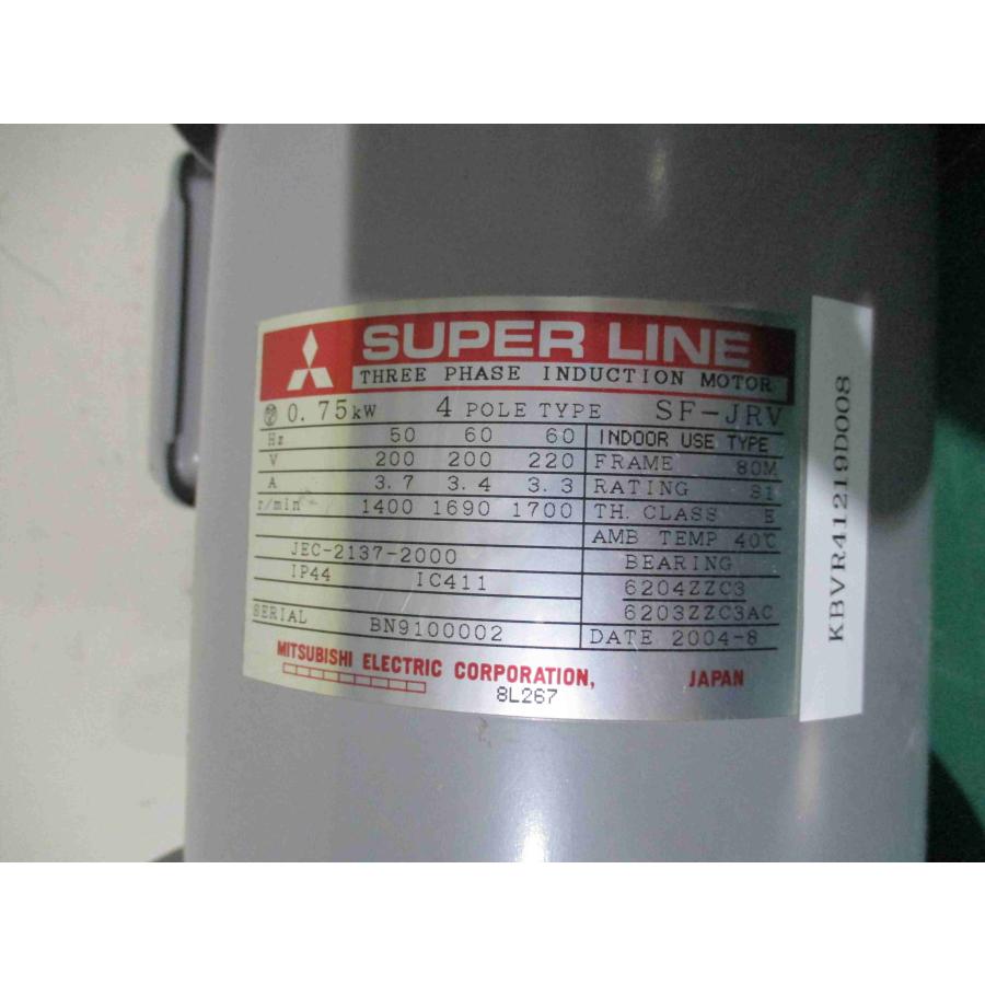 中古MITSUBISHI SUPER LINE SF-JRV モーター4P 0.75KW(KBVR41219D008) : growdetrading Yahoo!ショップ - 通販 ...