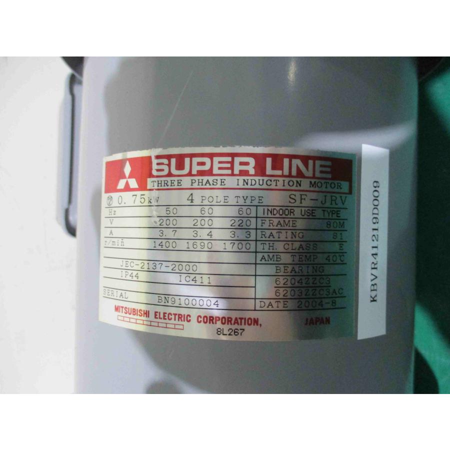 中古MITSUBISHI SUPER LINE SF-JRV モーター4P 0.75KW(KBVR41219D009) : growdetrading Yahoo!ショップ - 通販 ...