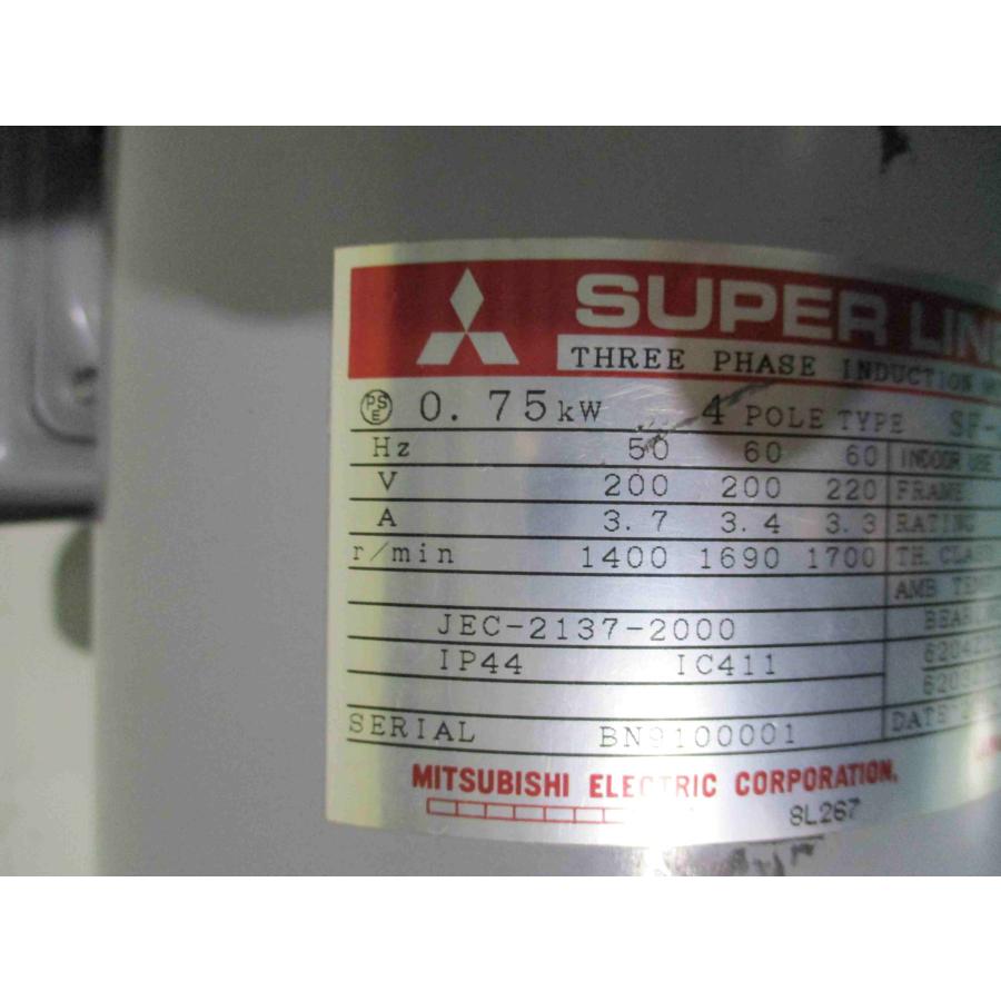 中古MITSUBISHI SUPER LINE SF-JRV モーター4P 0.75KW(KBVR41219D011) : kbvr41219d011 : growdetrading ...