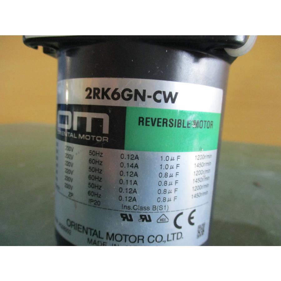 中古 ORIENTAL MOTOR GEAR HEAD 2GN30K/REVERSIBLEMOTOR 2RK6GN-CW ...