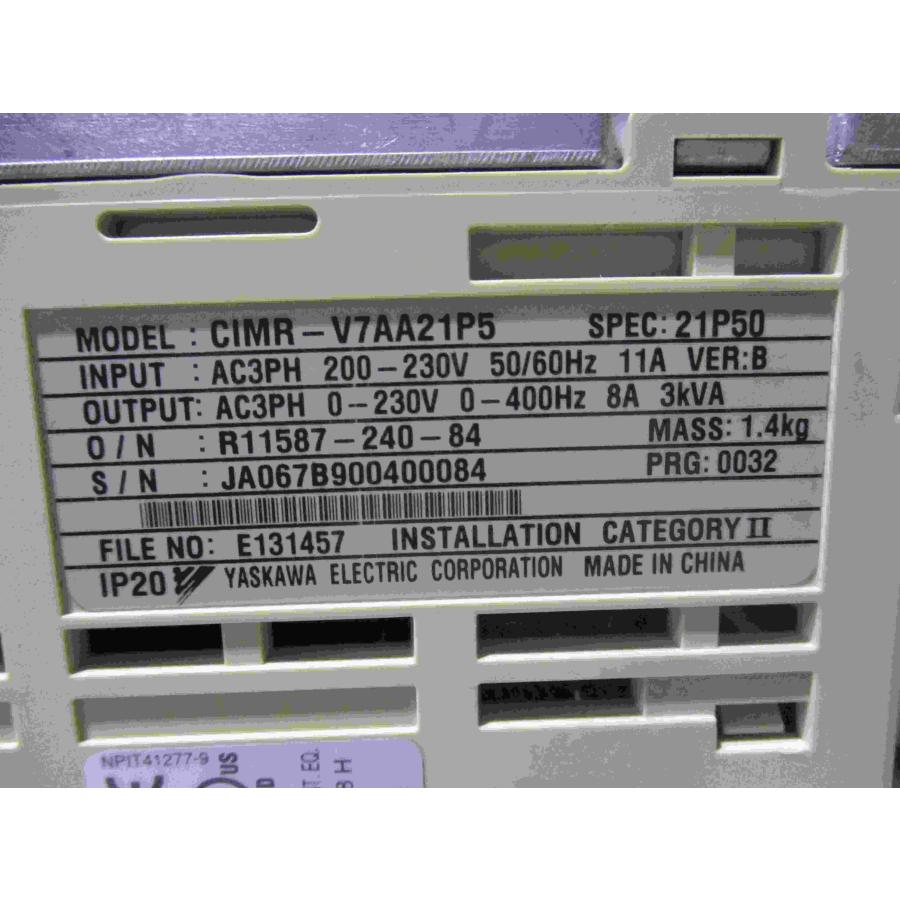 中古 YASKAWA Vs mini J7 CIMR-V7AA21P5 インバータ 200-230V 50/60Hz(LAAR40727C004) : growdetrading Yahoo ...
