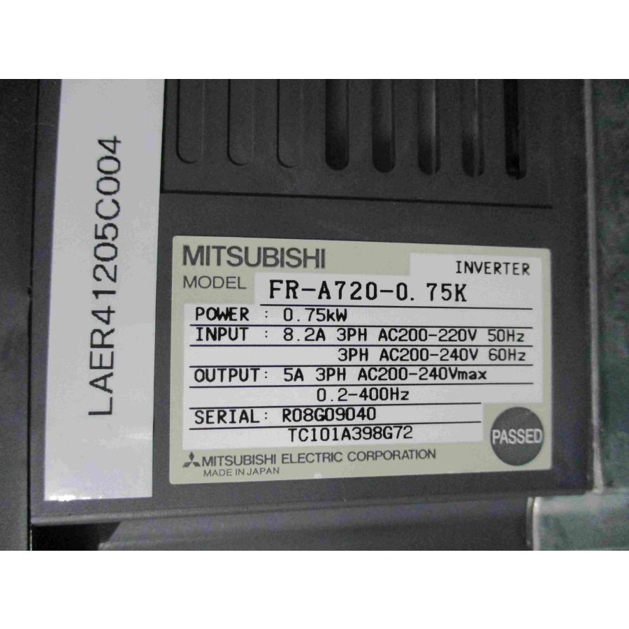 中古 MITSUBISHI FR-A720-0.75K インバータ FREQROL-A700シリーズ(LAER41205C004) : growdetrading Yahoo!ショップ ...