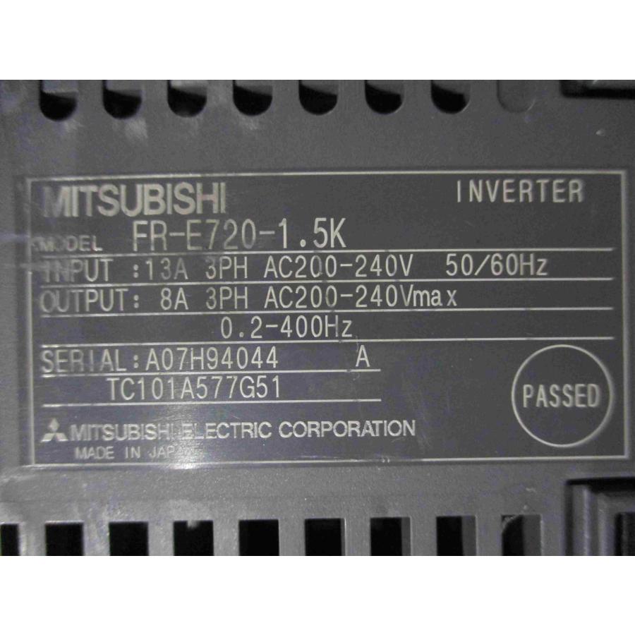 中古 MITSUBISHI INVERTER FR-E720-1.5K インバーター(LAER41205D024) : laer41205d024 : growdetrading Yahoo ...