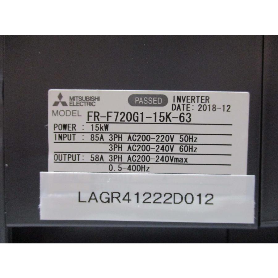 中古MITSUBISHI FR-F720G1-15K-63 15KW 85A INVERTER(LAGR41222D012) : growdetrading Yahoo!ショップ - 通販 ...