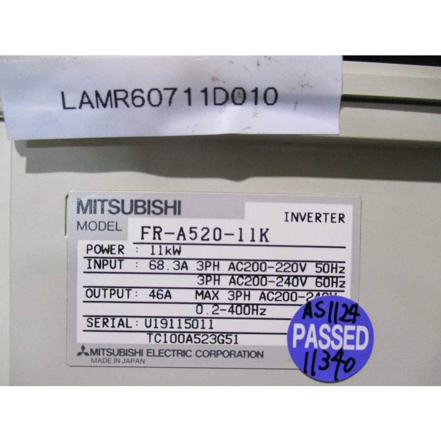 中古 MITSUBISHI インバータ FR-A520-11K 11KW ＜送料別＞ (LAMR60711D010) : growdetrading Yahoo!ショップ - 通販 ...