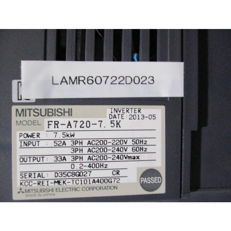 中古 MITSUBISHI FREQROL-A700 INVERTER FR-A720-7.5K インバーター 7.5kW (LAMR60722D023) : growdetrading ...