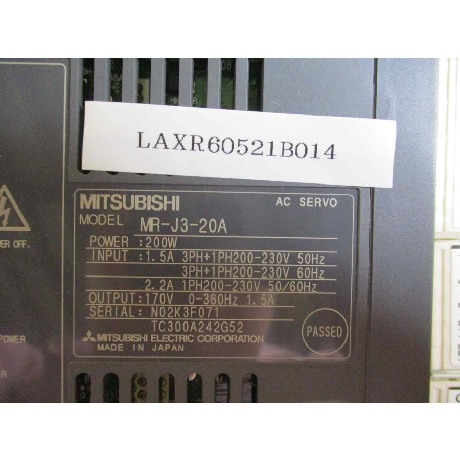 中古 MITSUBISHI AC SERVO MR-J3-20A ACサーボ 200W(LAXR60521B014) : growdetrading Yahoo!ショップ - 通販 ...