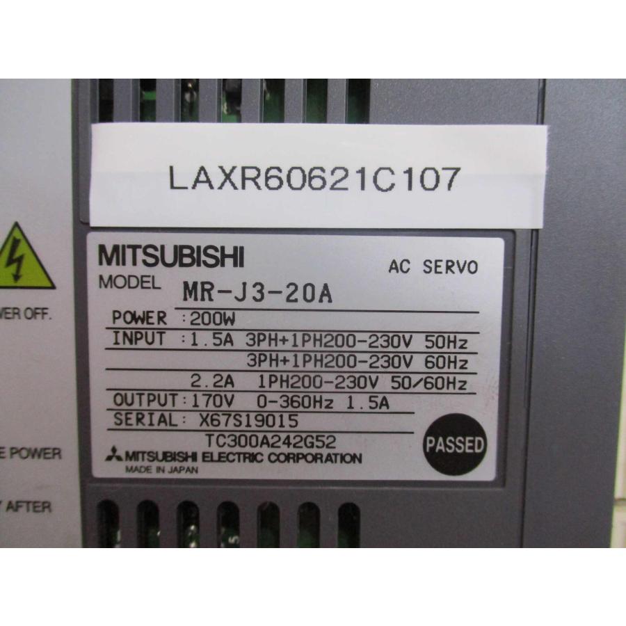 中古 MITSUBISHI AC SERVO MR-J3-20A ACサーボ 200W(LAXR60621C107) : growdetrading Yahoo!ショップ - 通販 ...