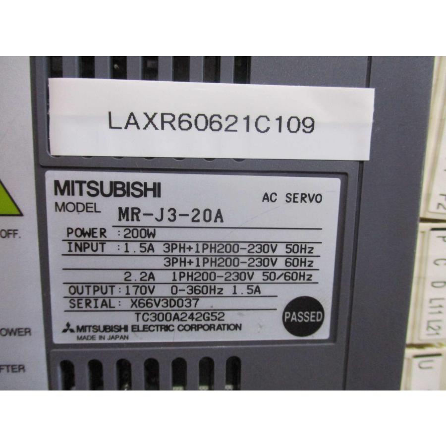 中古 MITSUBISHI AC SERVO MR-J3-20A ACサーボ 200W(LAXR60621C109) : growdetrading Yahoo!ショップ - 通販 ...