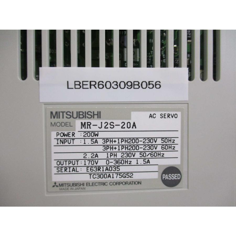 中古 MITSUBISHI AC SERVO MR-J2S-20A サーボアンプ 200W (LBER60309B056) : growdetrading Yahoo!ショップ - 通販 ...