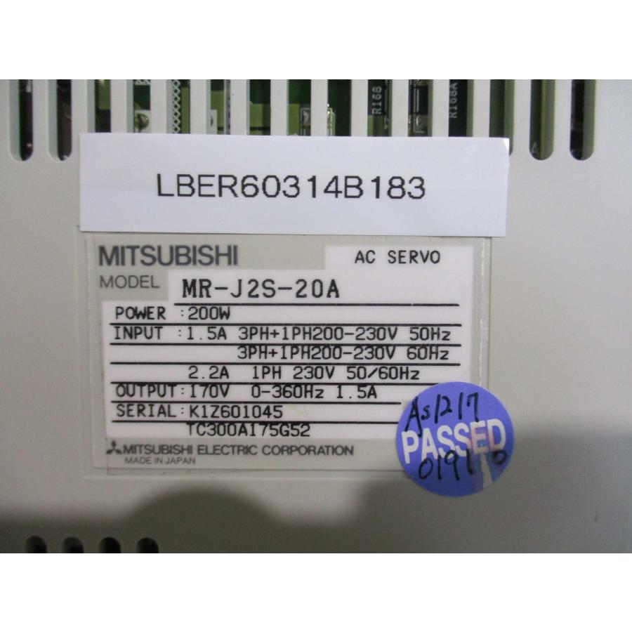 中古 MITSUBISHI AC SERVO MR-J2S-20A サーボアンプ 200W(LBER60314B183) : growdetrading Yahoo!ショップ - 通販 ...