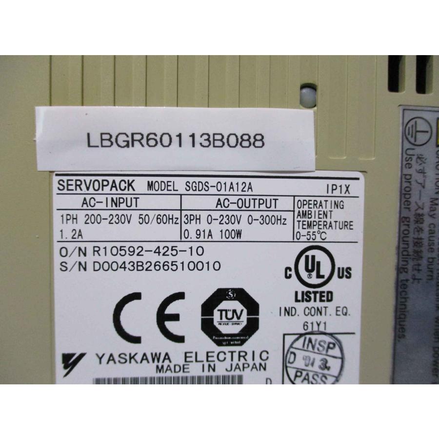 中古 YASKAWA SERVO PACK SGDS-01A12A 100W (LBGR60113B088) : growdetrading Yahoo!ショップ - 通販 - Yahoo ...