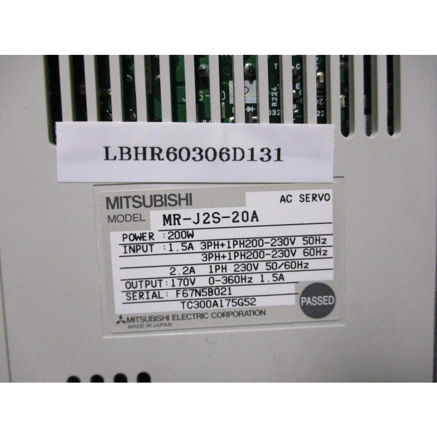 中古 MITSUBISHI AC SERVO MR-J2S-20A サーボアンプ 200W (LBHR60306D131) :LBHR60306D131:growdetrading Yahoo ...