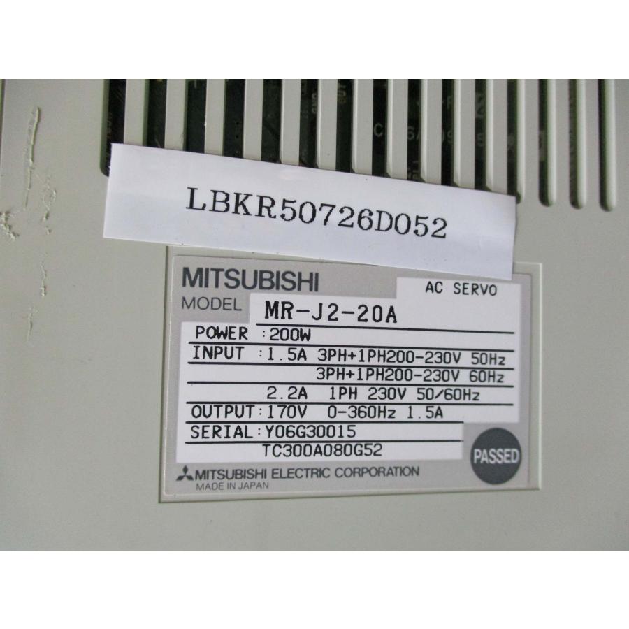 中古 MITSUBISHI AC SERVO MR-J2-20A サーボアンプ 200W(LBKR50726D052) : growdetrading Yahoo!ショップ - 通販 ...