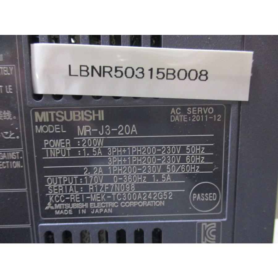 中古 MITSUBISHI AC SERVO MR-J3-20A ACサーボ 200W(LBNR50315B008) : growdetrading Yahoo!ショップ - 通販 ...