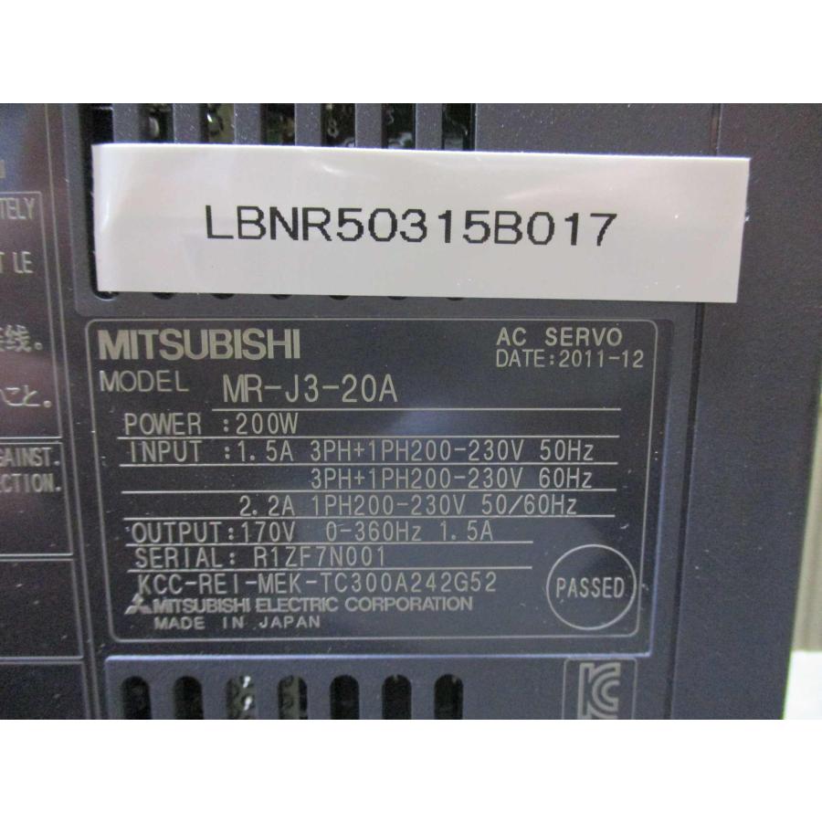 中古 MITSUBISHI AC SERVO MR-J3-20A ACサーボ 200W(LBNR50315B017) : growdetrading Yahoo!ショップ - 通販 ...