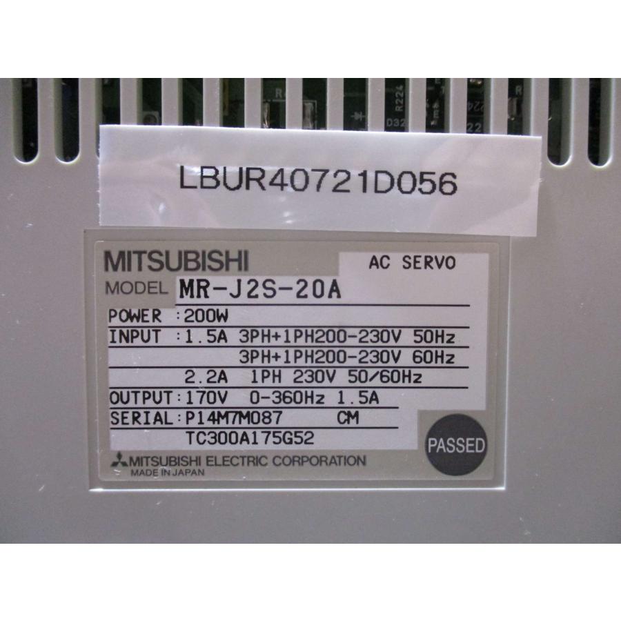 中古 MITSUBISHI 三菱電機 サーボアンプ MR-J2S-20A AC SERVO 200W(LBUR40721D056) : growdetrading Yahoo!ショップ ...