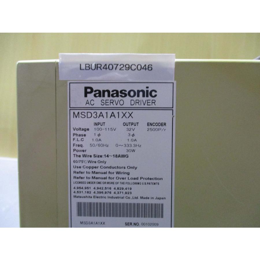 中古 Panasonic AC SERVO DRIVER MSD3A1A1XX ACサーボドライバ 30W(LBUR40729C046) : growdetrading Yahoo!ショップ ...