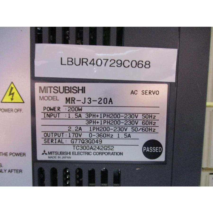 中古 MITSUBISHI AC SERVO MR-J3-20A ACサーボ 200W(LBUR40729C068) : growdetrading Yahoo!ショップ - 通販 ...