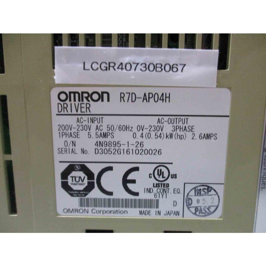 中古 OMRON ACサーボドライバ スマートステップ R7D-AP04H AC DRIVER 200V-230V AC 50/60Hz 0.2kw(LCGR40730B067 ...
