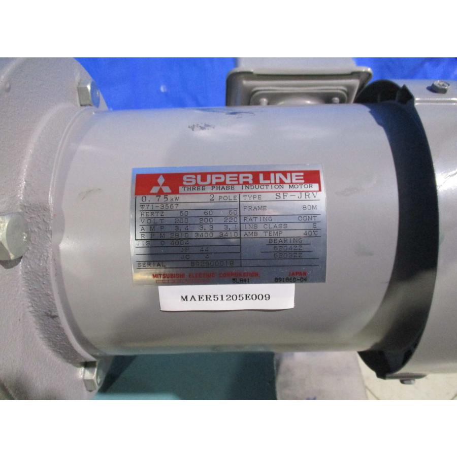 中古 SANWA PUMP MP220 0.75KW/MITSUBISHI SUPER LINE THREE PHASE INDUCTION ...