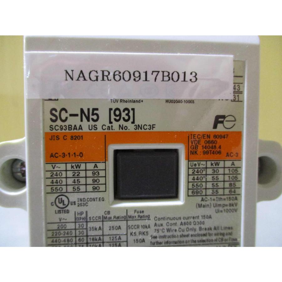 新古Fuji Electric SC-N5A[93] 標準形 電磁接触器 (NAGR60917B013) : growdetrading Yahoo!ショップ - 通販 - Yahoo!ショッピング
